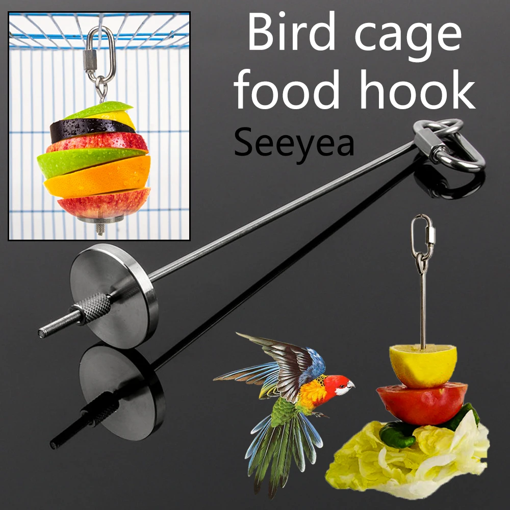 High-quality-pet-bird-feeder-food-rack-parrot-stainless-steel-fork-cage ...