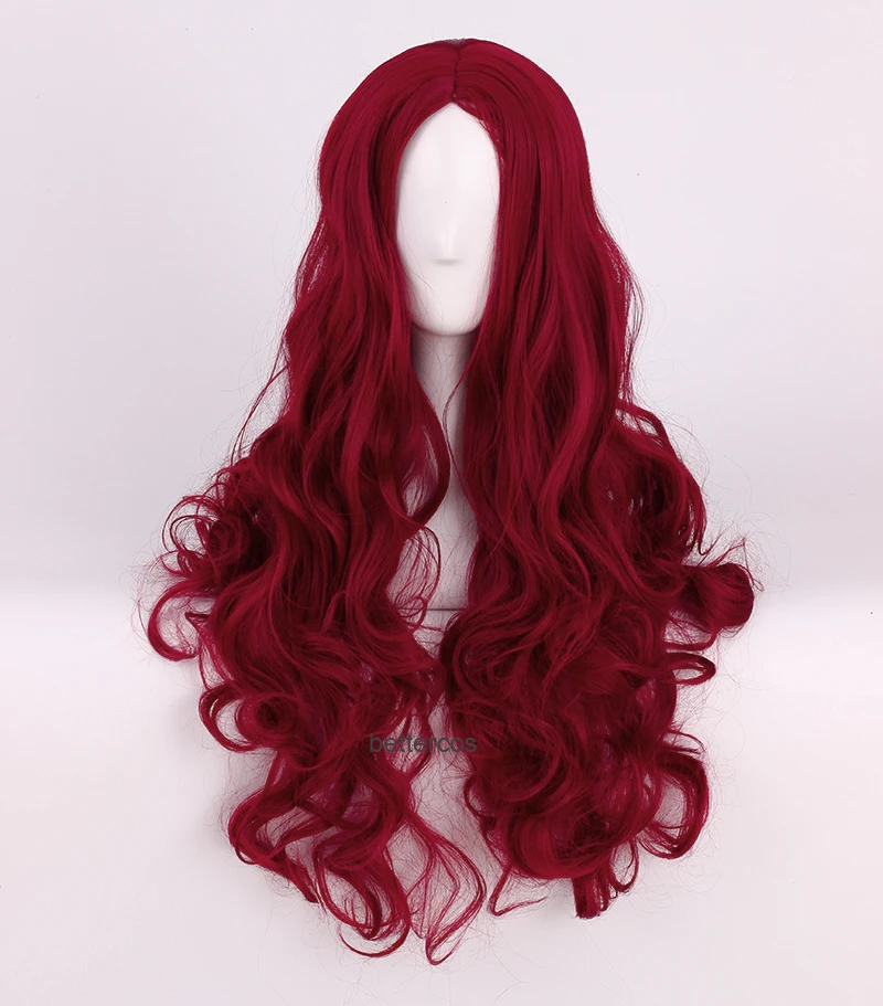 Poison Ivy Cosplay Wigs 70cm Wine Red Long Wavy Heat Resistant ...
