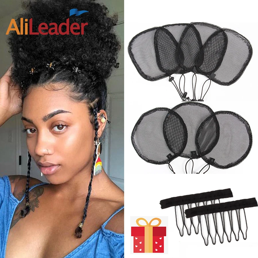 Alileader Afro Puff Net Wig Caps For Making Ponytail Black Hair Net ...