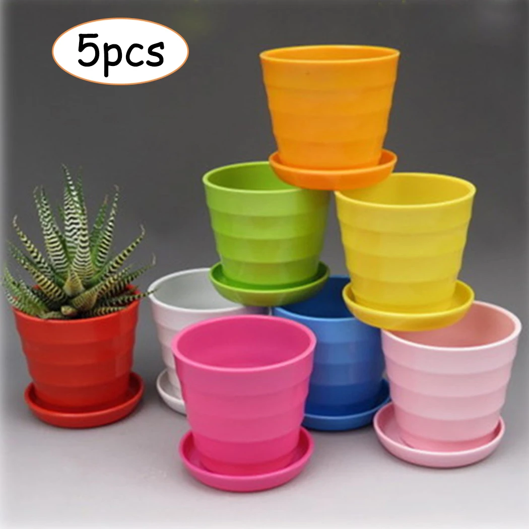 5pcs-Multicolor-Plant-Pot-Mini-Plastic-Flower-Pot-Succulent-Plant ...