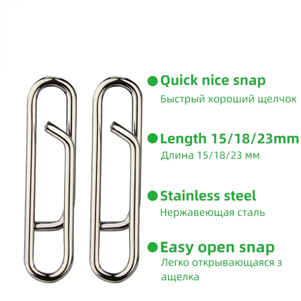 TIANNSII-100pcs-Powerful-Stainless-Steel-Fast-Link-Clip-Snap-Fishing ...