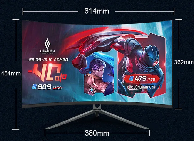 2K resolution 24″ Inch LED screen curved Monitor for Computer 2K 27 ...