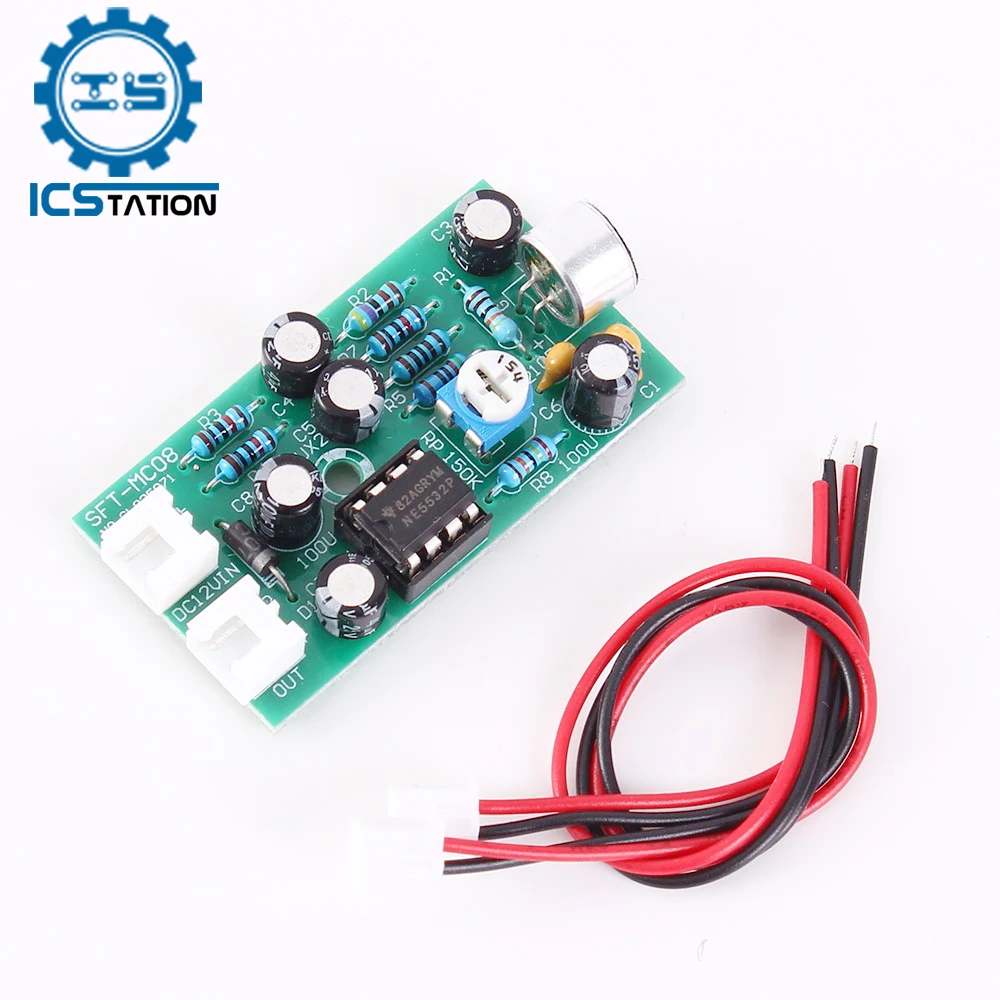 Adjustable Audio Monitoring Capacitive Microphony Amplifier Board DC 9V ...