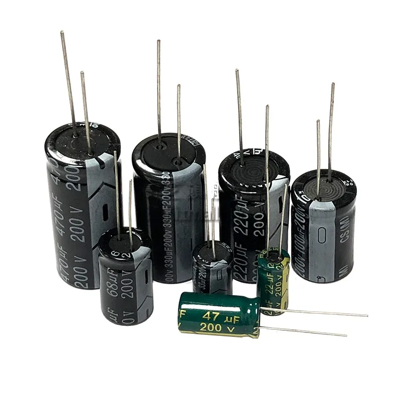 200v-22uf-33uf-47uf-68uf-100uf-220uf-330uf-470uf-Aluminum-Electrolytic-Capacitors-200wv-200vdc ...