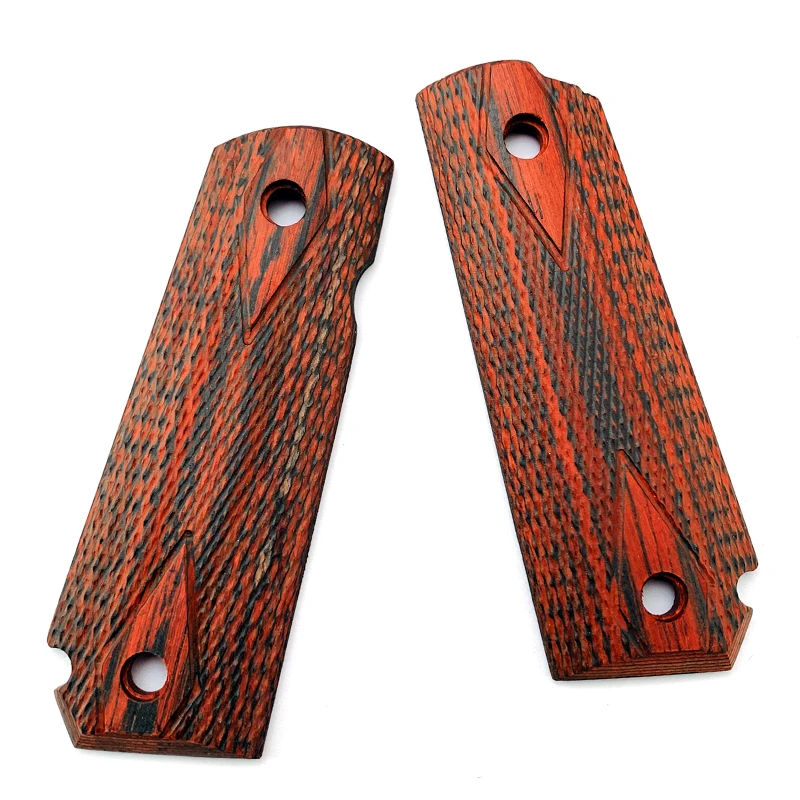 2Pieces-1911-Grips-Natural-red-wood-Handle-Grips-Patch-Custom-Grips-CNC ...