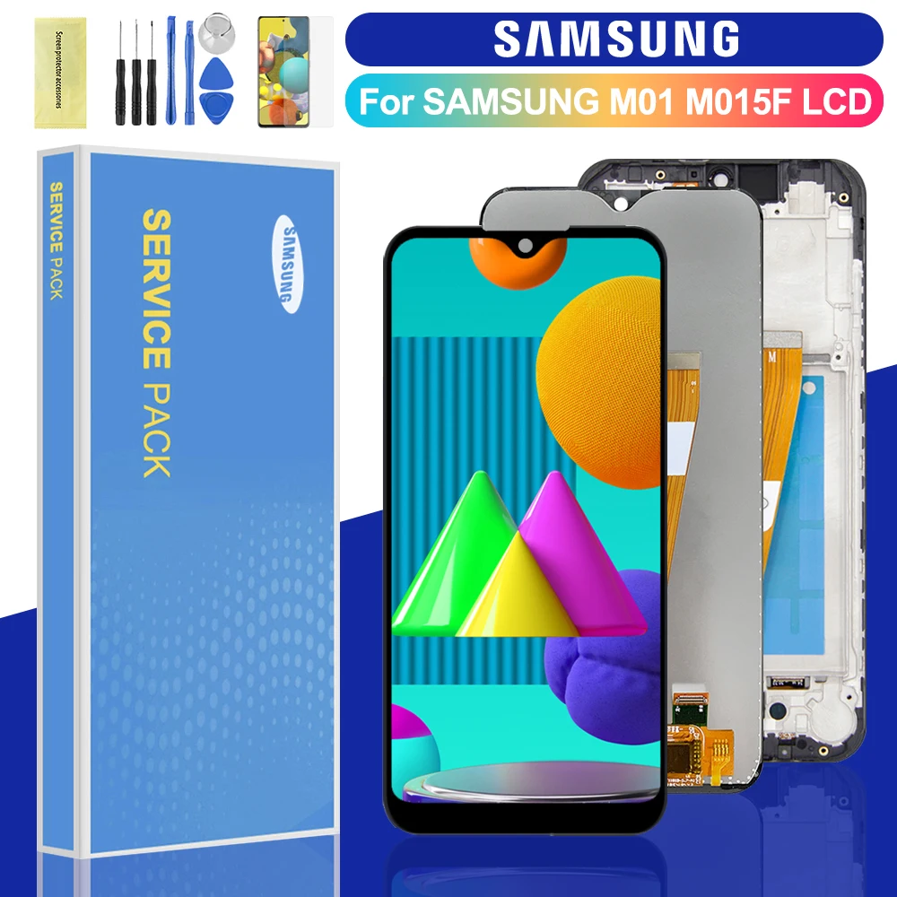 100% LCD ต้นฉบับสำหรับ Samsung Galaxy M01 M015F/DS จอแสดงผล LCD Touch ...