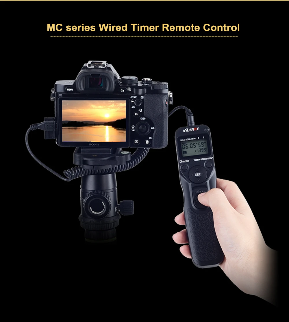 Viltrox MC C1 LCD 타이머 캐논 1500D 1300D 760D 800D 600D 77D 80D 200D M5 M6 EOS R 용 원격 셔터 릴리즈 제어 케이블 ...