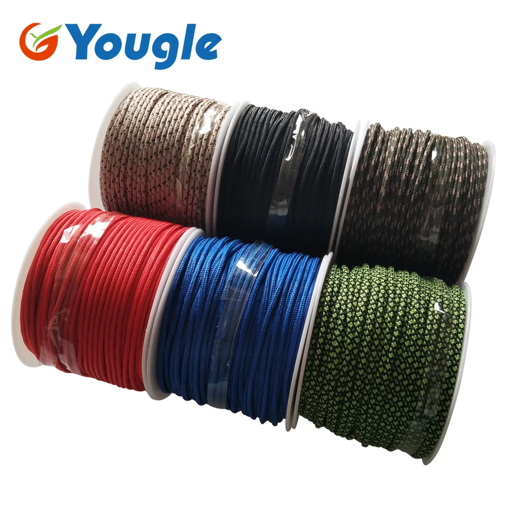 YOUGLE-2mm-3-Strands-164FT-50m-Paracord-Parachute-Cord-Outdoor-Hiking ...