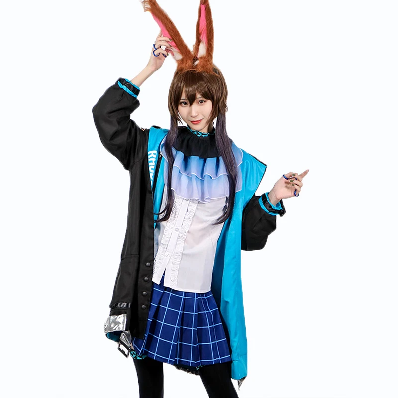 Arknights AMIYA Cosplay Costume Coat Jackets Skirt Shirt Full Set gift ...