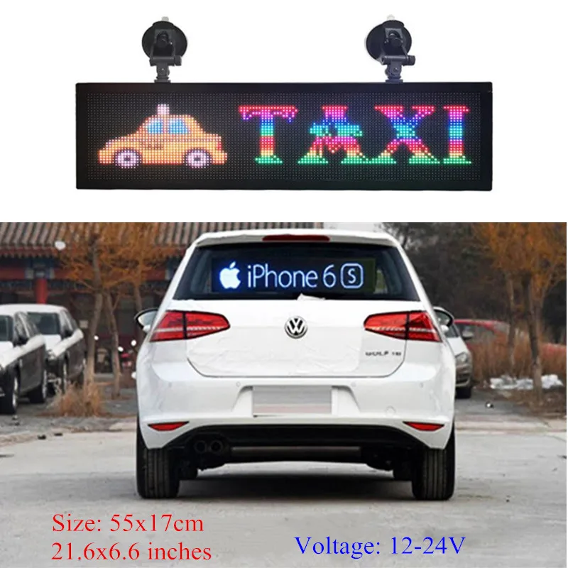 Indoor Programmable Scroll Text Image Led Sign Car Display 21x6 Inch ...
