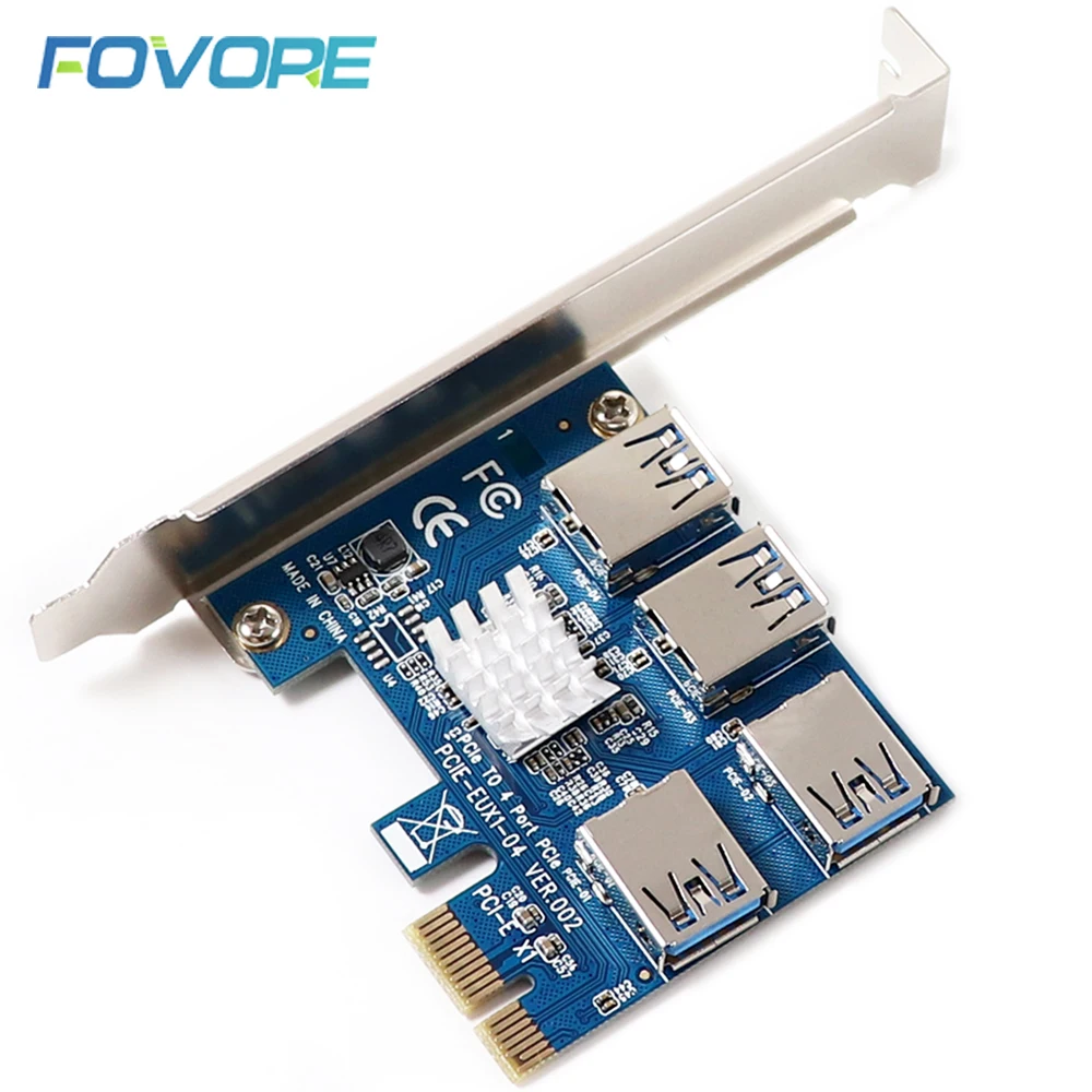 Riser PCIe PCI Express x1 to x16 Multiplier PCI e 1 to 4 Ports Slot USB ...