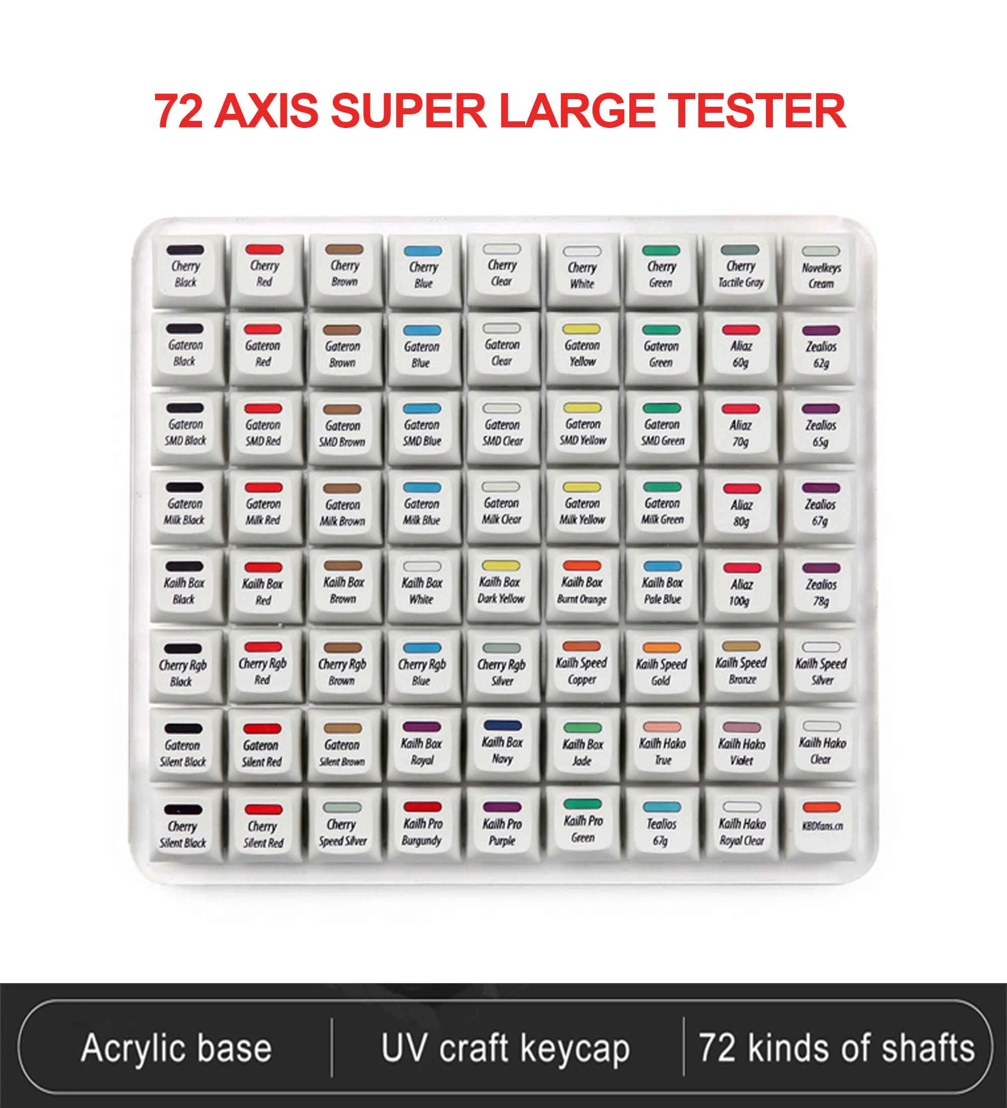 Mechanical Keyboard Switch Tester 72 Switches Cherry Rgb Kailh Box ...