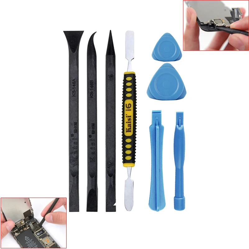 8 in 1 Cell Phone Prying Opening Tools Plastic Metal Spudger Set Hand ...