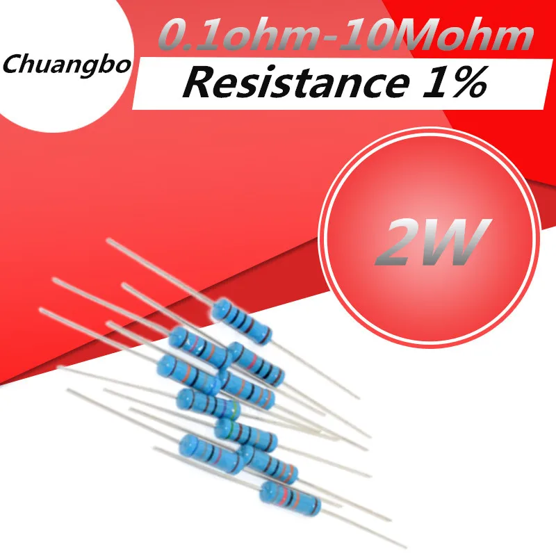 20pcs /set 2w Resistance 1% 0.1r~10m Kinds Each Value Metal Film ...