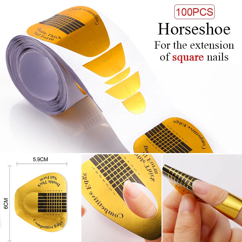 100Pcs-Nail-Gel-Extension-Forms-Professional-French-Nail-Forms-Sticker ...