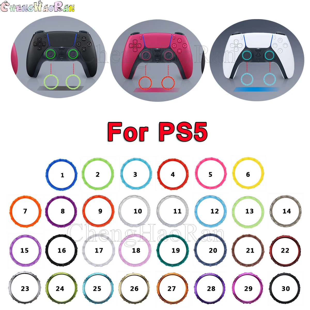 Anillos-de-color-cromado-s-lido-para-Sony-Playstation-5-accesorios-de ...