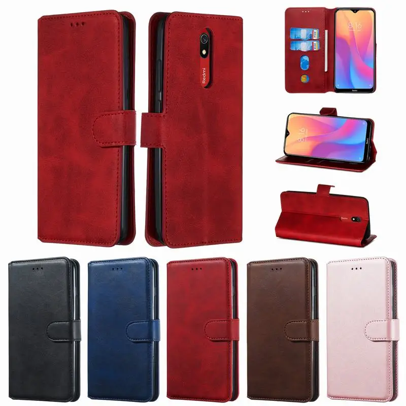 Чехол для Xiaomi Redmi 8, кожаный чехол-книжка С Откидывающейся Крышкой ...