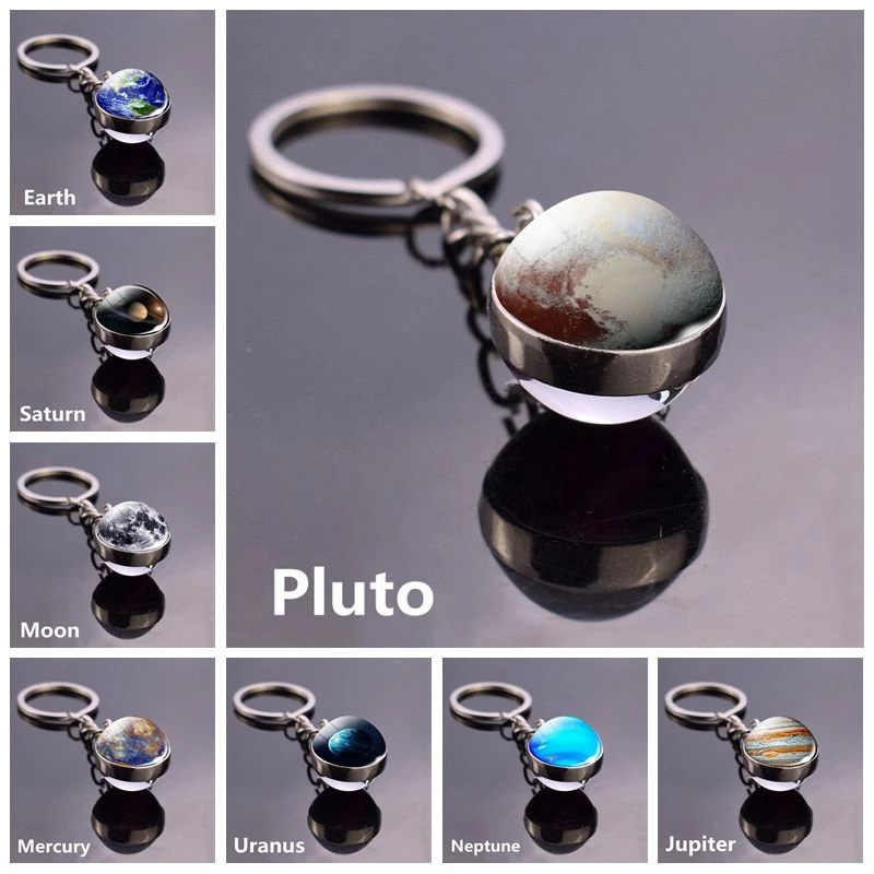 Pluto Uranus Neptune Planet Key Chain Solar System Earth Moon Glass ...