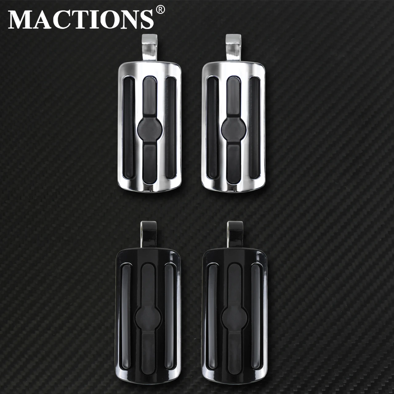 Motorcycle Highway Footpegs Black Chrome Male Mount Foot Rests For ...