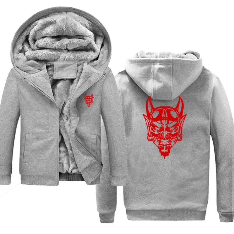 Devil Satan Face Evil Demon Personality Men's Hooded Thicken Hoodie ...
