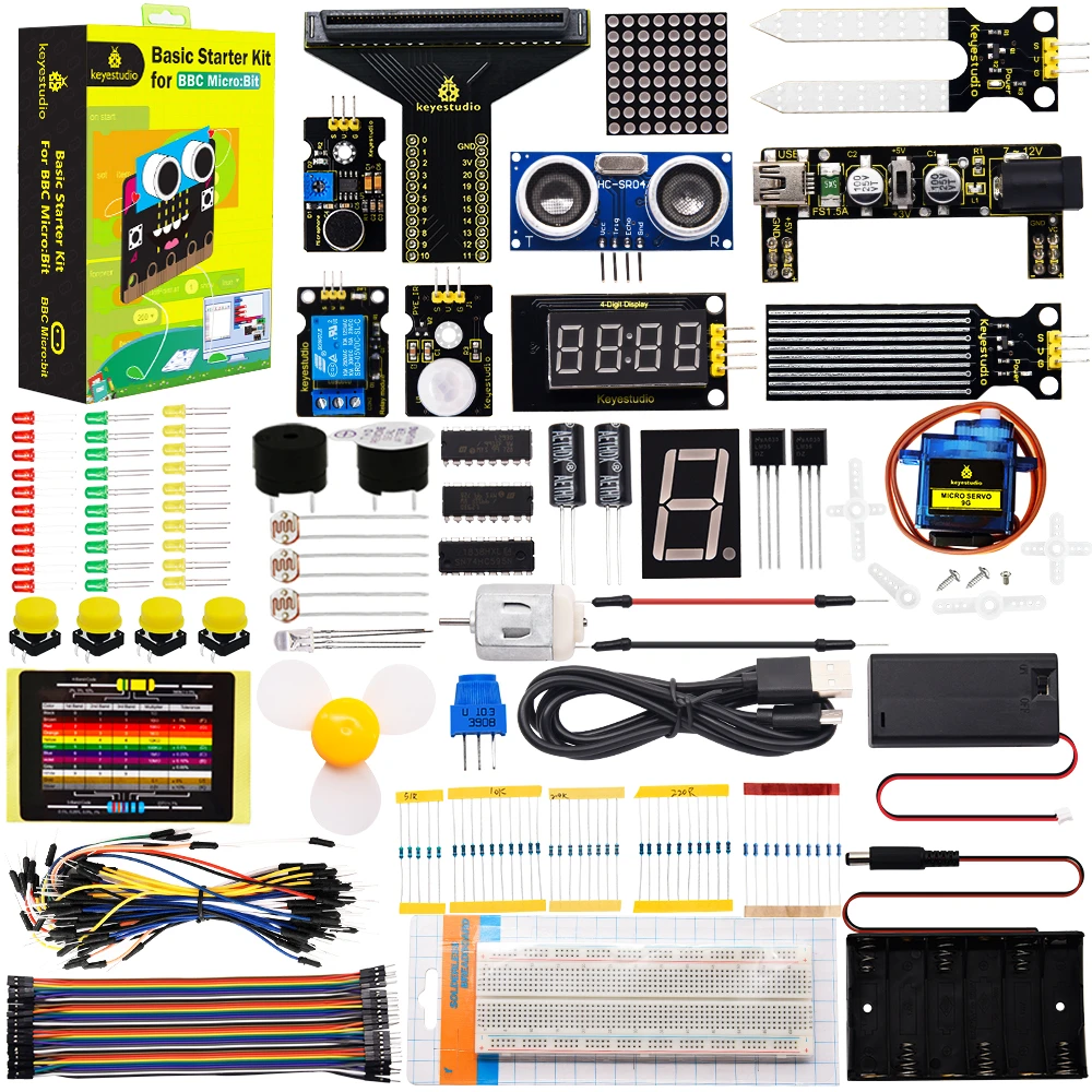 Keyestudio Microbit V2 Basic Starter Kit Diy Electronic Kit For Bbc Micro:bit Stem Programming ...