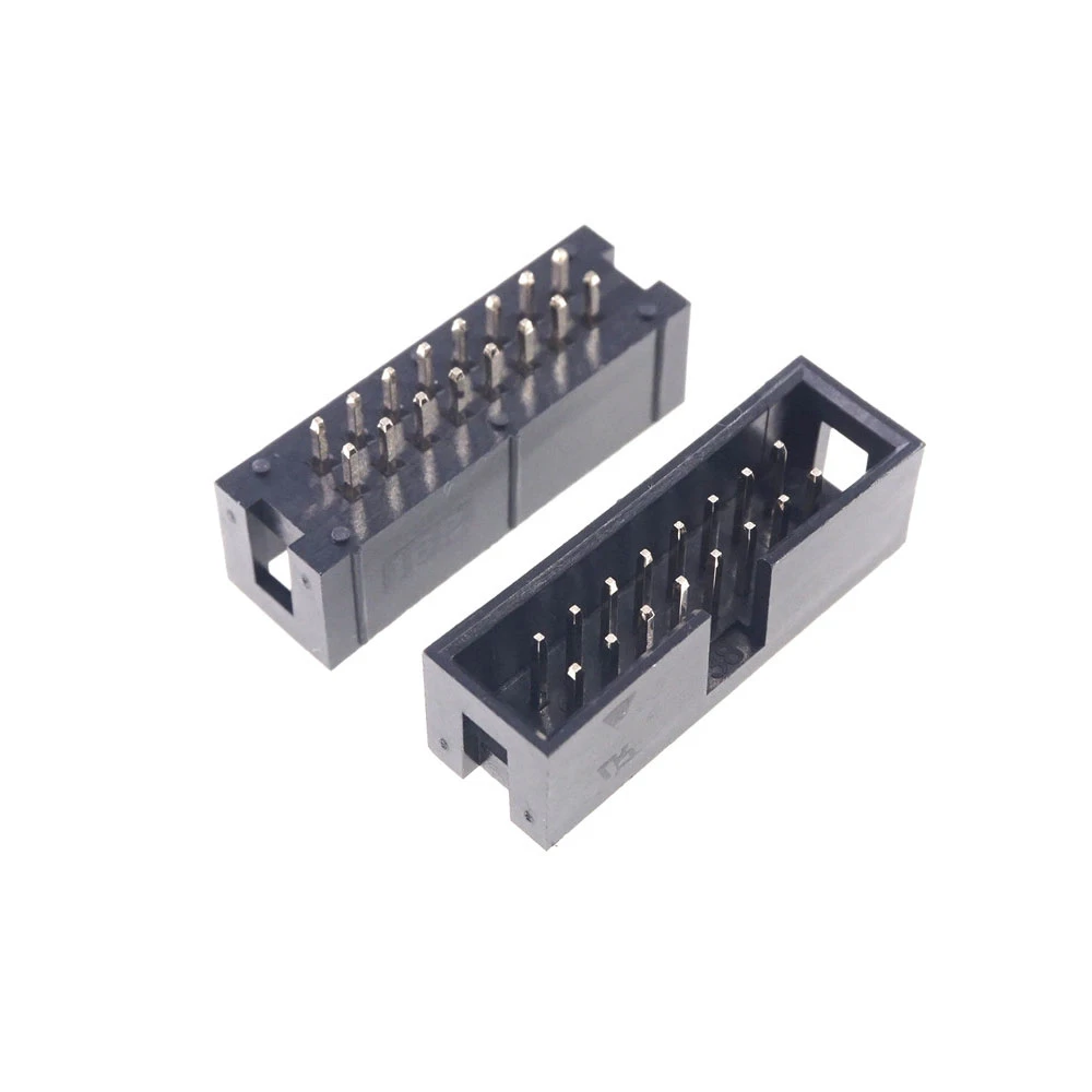 100 Pcs 박스 헤더 IDC 소켓 2.54MM 2x8 핀 16 P 스트레이트 형 남성 헤더 2 열 공간 2.54 스루 홀 ...