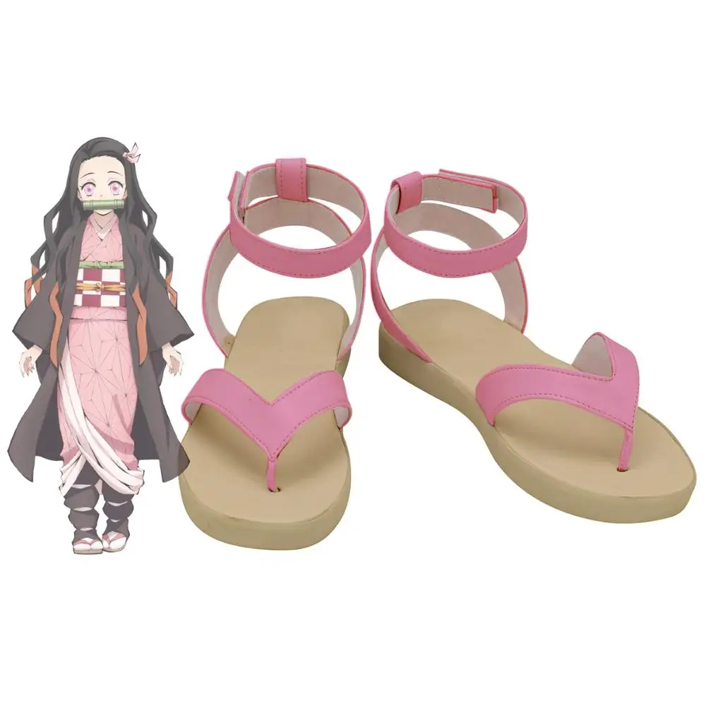 Demon Slayer Kimetsu No Yaiba Nezuko Kamado Cosplay Shoes Pink Sandals ...