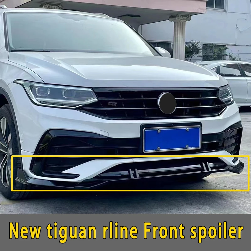 For Vw's Tiguan 2020 2021 2022 Front Spoiler Body Kit Rs Bright Black ...