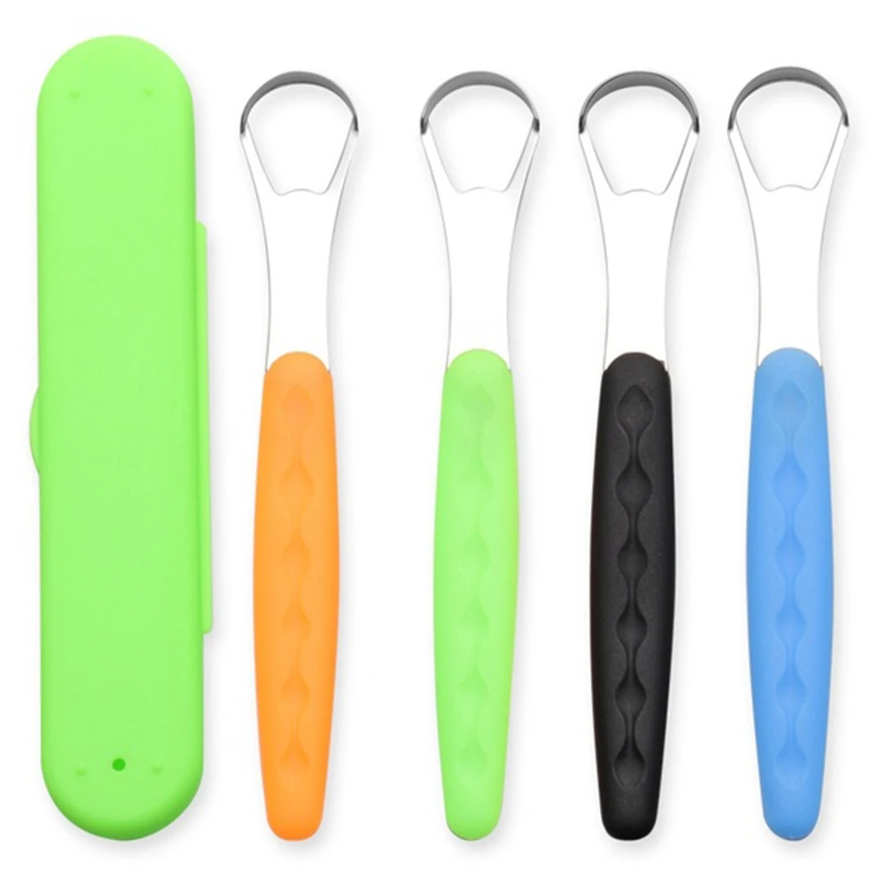 Black -Nettoyeur de langues Portable brosse racleur de langue nettoyant ...