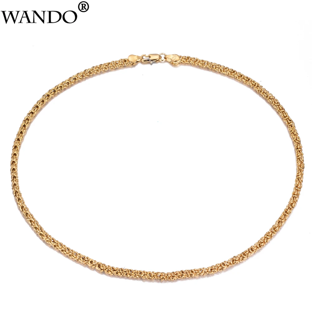WANDO cadena clásica de color dorado para hombre y mujer, collar de ...