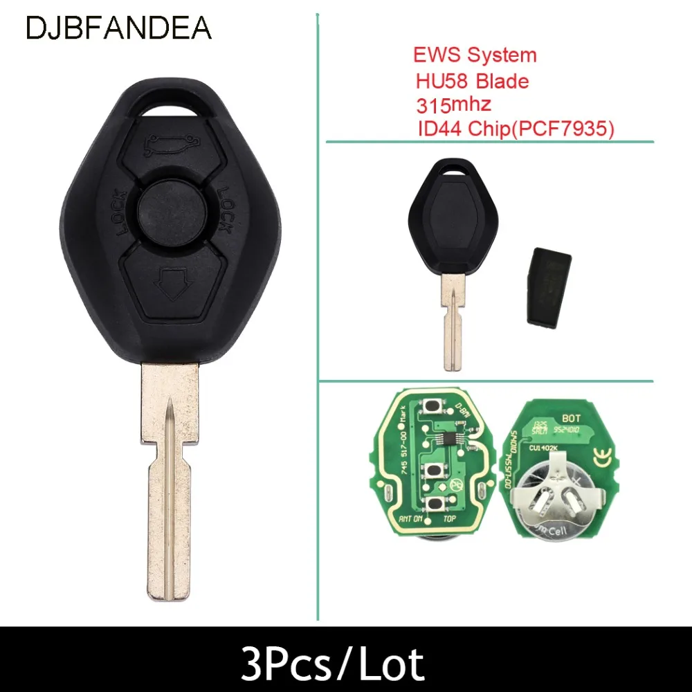 DJBFANDEA 3Pcs/Lot 315Mhz HU58 Blade Remote Key For BMW EWS 1/3/5/7 ...