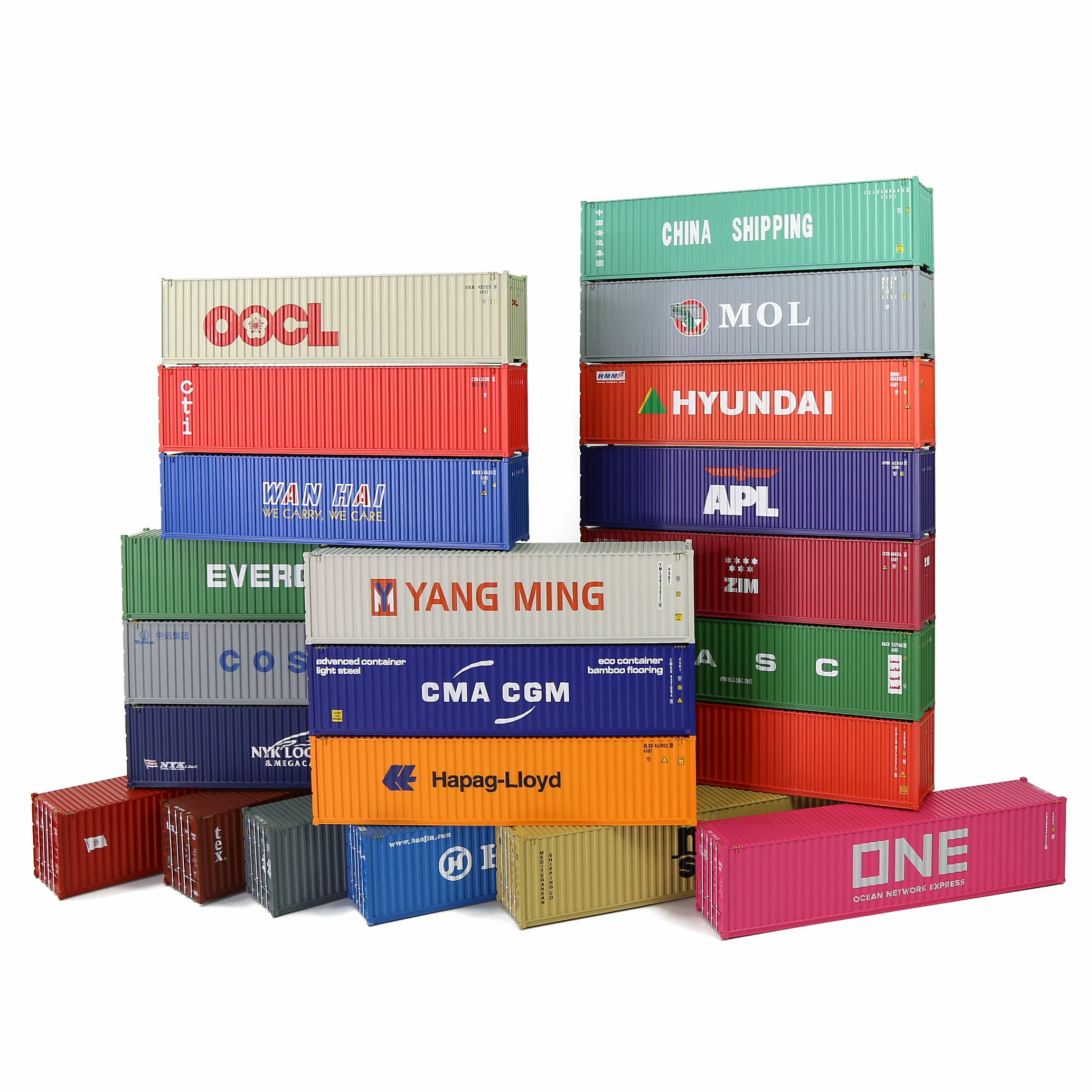 1pc Ho Scale 1:87 40ft Shipping Container Model Trains Wagons 40' Cargo ...