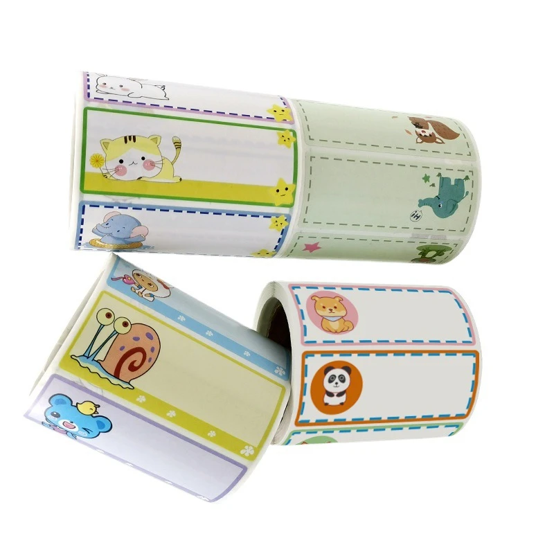 250Pcs-Cartoon-Animal-Name-Stickers-Child-Personal-Tags-Kids-Cartoon ...