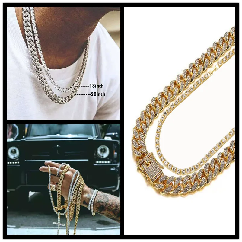 Double-Multi-Layer-Rapper-Tennis-Chain-Cuban-Iced-Out-Chain-for-Men ...