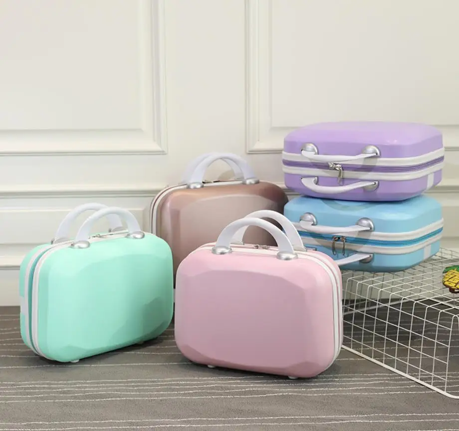 2022 NEW 13 Inch Mini Suitcase Diamond Cute Cosmetic Case Pink Small ...