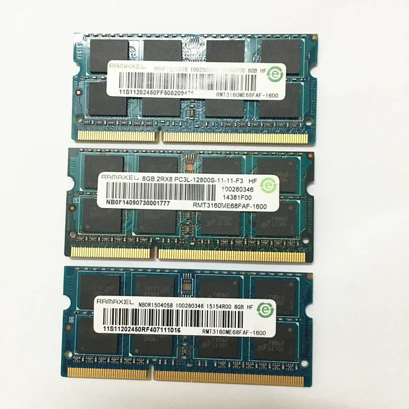 RAMAXEL original DDR3 RAMS 8GB 2RX8 PC3L-12800S-11 DDR3 1600MHZ ...