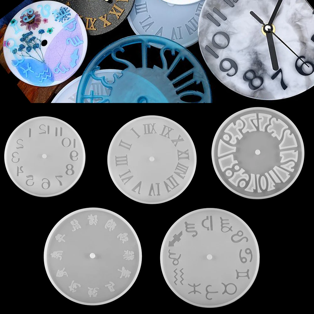 1pcs Clock Resin Epoxy Molds Mixed Size Silicone Uv Resin Casting Molds ...