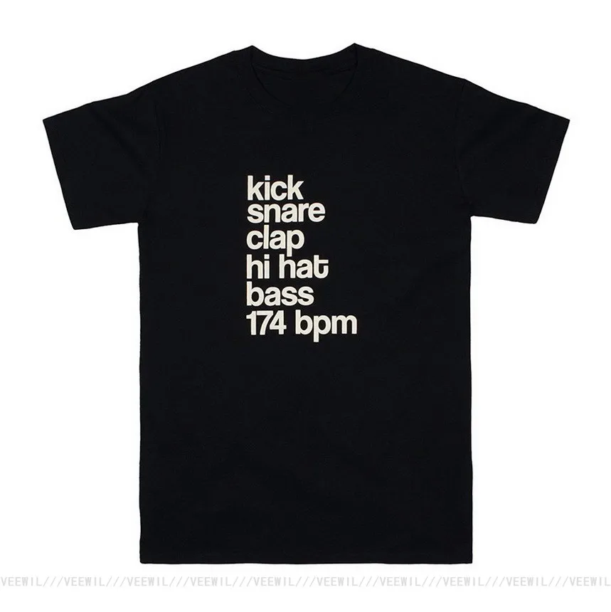 Dj 셔츠 킥 스네어 174 Bpm 신디사이저 베이스 신스 음악 드럼 및 베이스 프로듀서 프린트 티셔츠, 풀 피규어 티셔츠 남성 ...