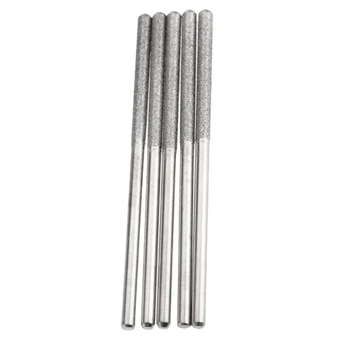 5x 3mm Drill Diamond Coated Grinder Heads Shank Cylindrical Flat Head ...