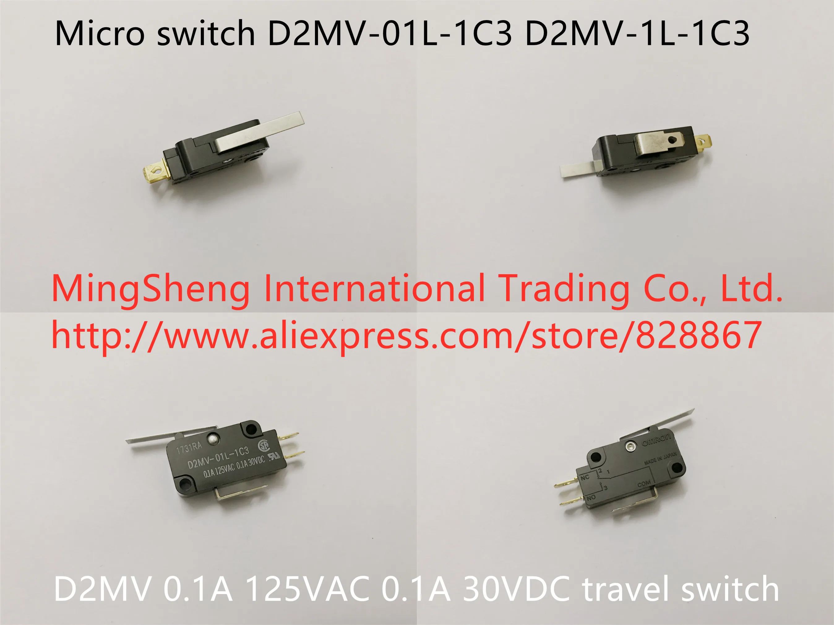 Original new 100% micro switch D2MV 01L 1C3 D2MV 1L 1C3 0.1A 125VAC 0 ...