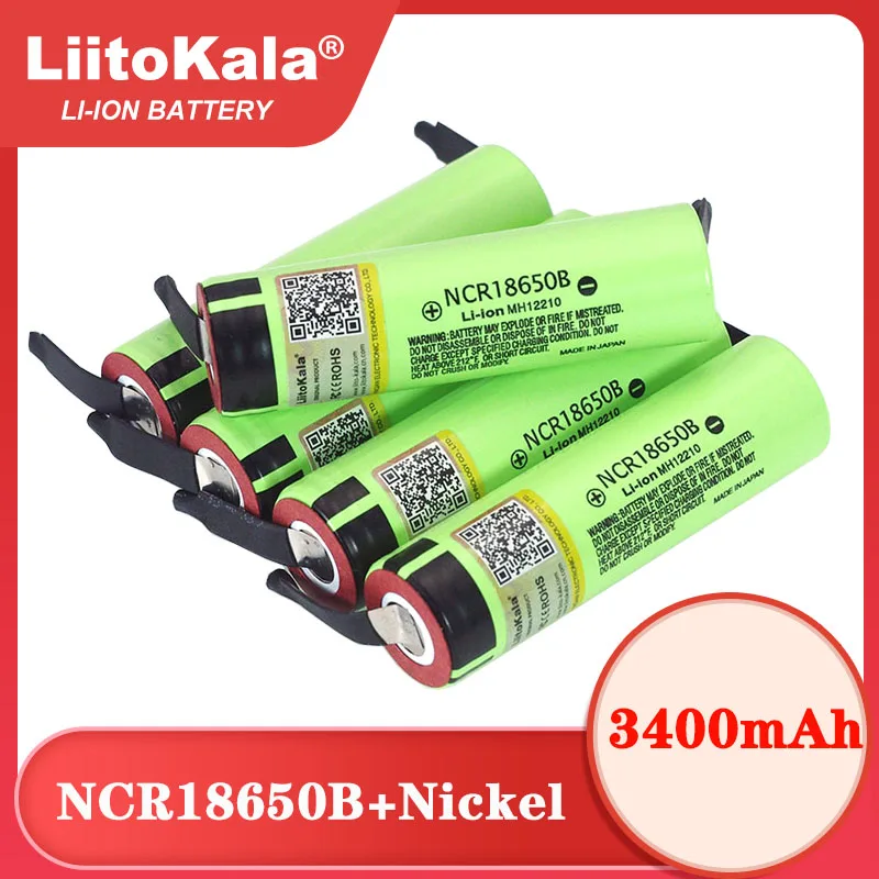 Liitokala Original Novo 18650 Ncr18650b Recarregável Li-ion Bateria 3.7v 3400mah Baterias Diy ...