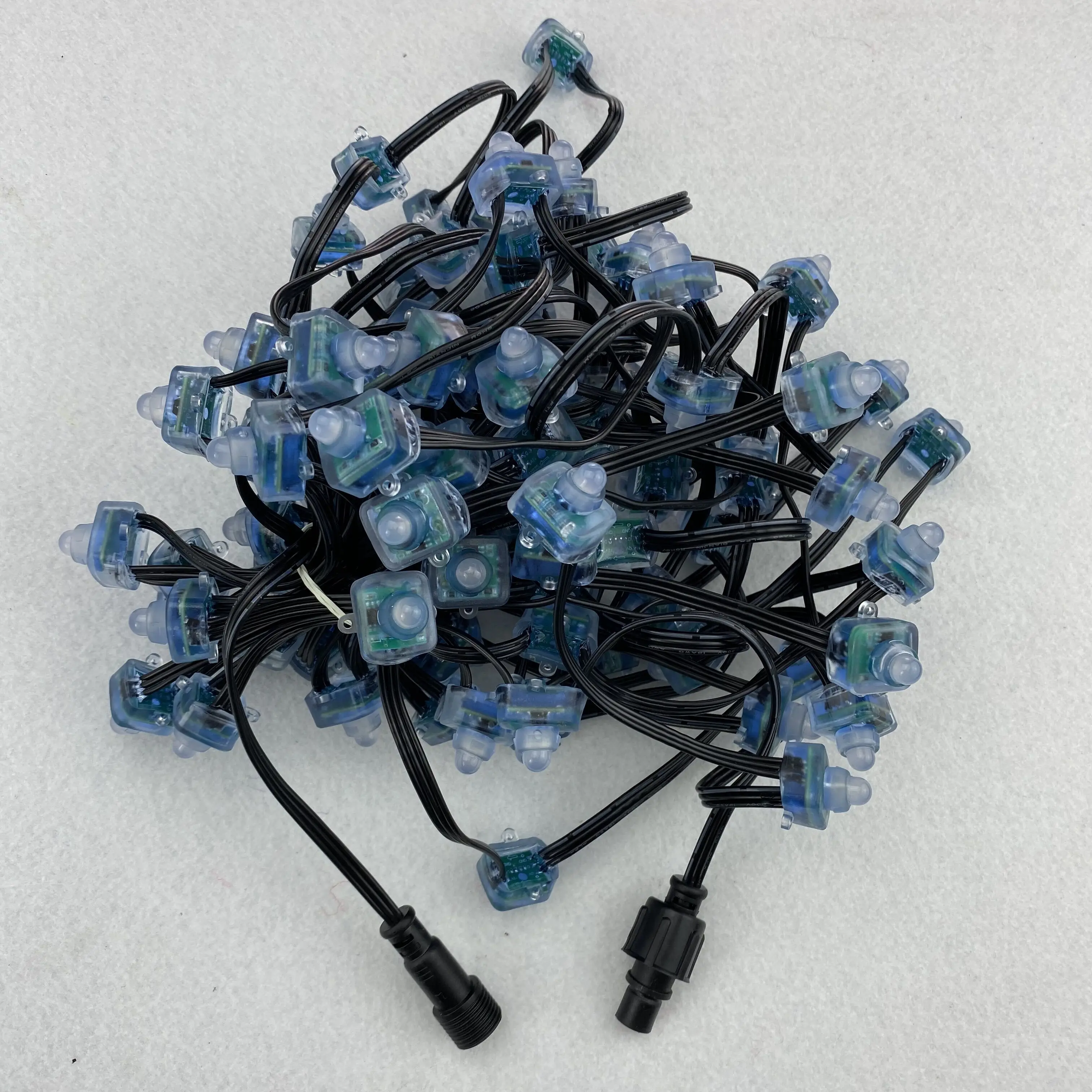 100pcs/set Square Regulated Type Dc12v Addressable 12mm Ws2811 Rgb Led Pixel Node;all Black ...