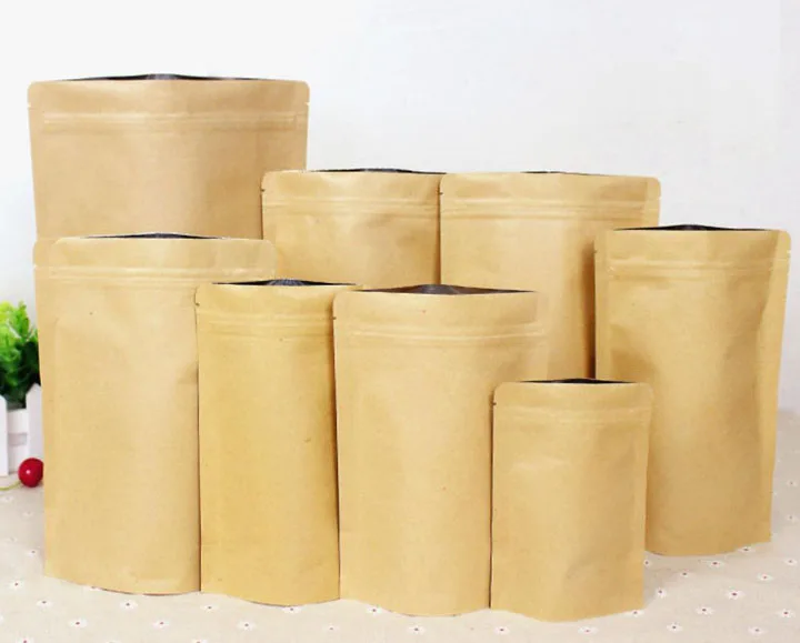 100-Stand-Up-Kraft-Paper-Zip-Lock-Bag-Self-Seal-Aluminum-Foil-Mylar ...