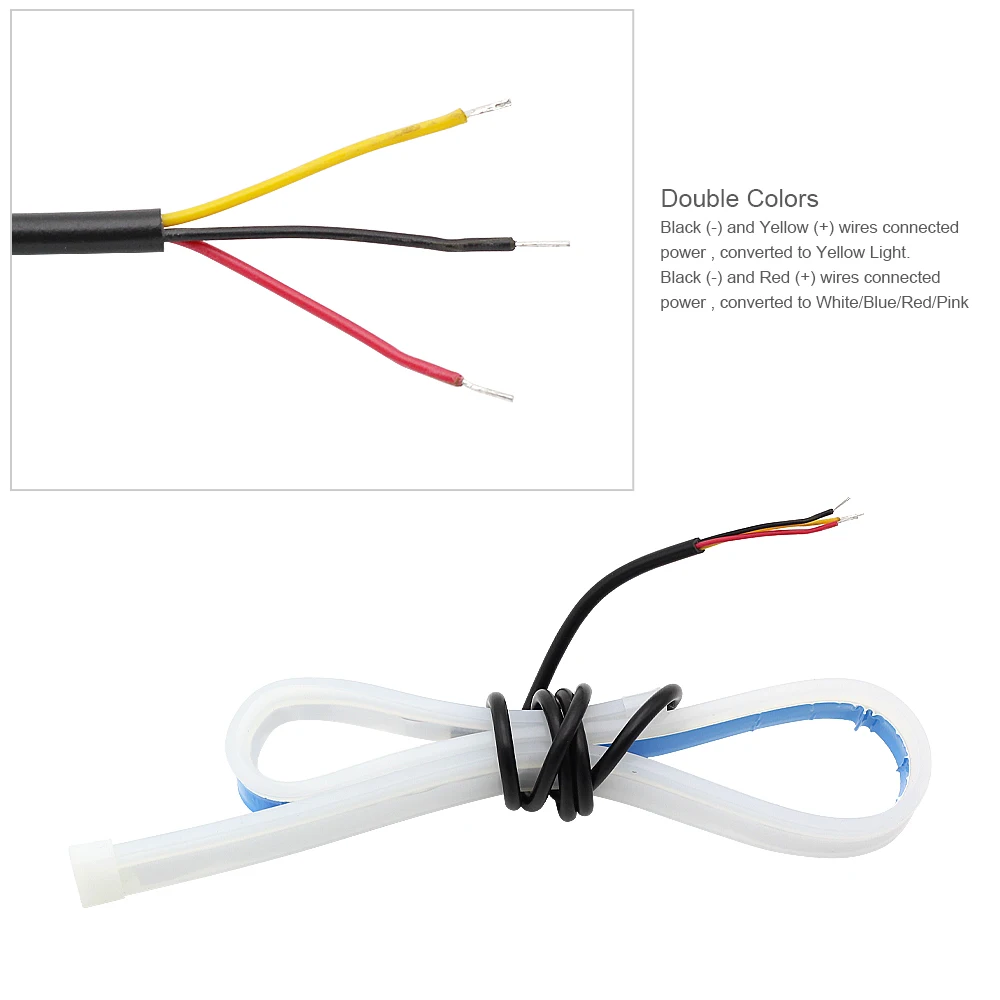 Led DRL car lamp, waterproof lamp, 30 / 45 / 60cm, elastic, rotary ...