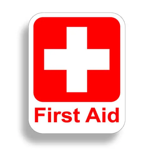 Emergency First Aid Kit Sticker Vinyl Decal Health Safety Red 1st Cross ...