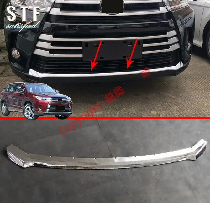 ABS-Chrome-Front-Bumper-Cover-Trim-For-Toyota-Highlander-2018-2019-Car ...