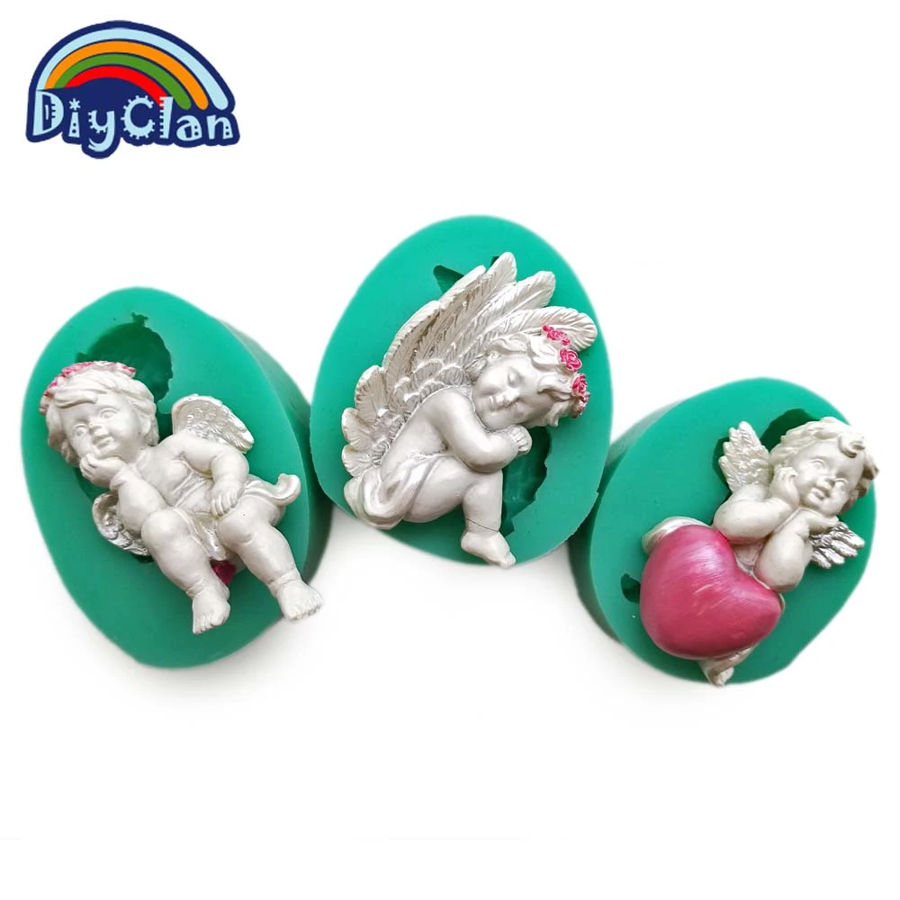3 Style Diy Silicone Fondant Cake Cupid Little Angel Molds Cake ...