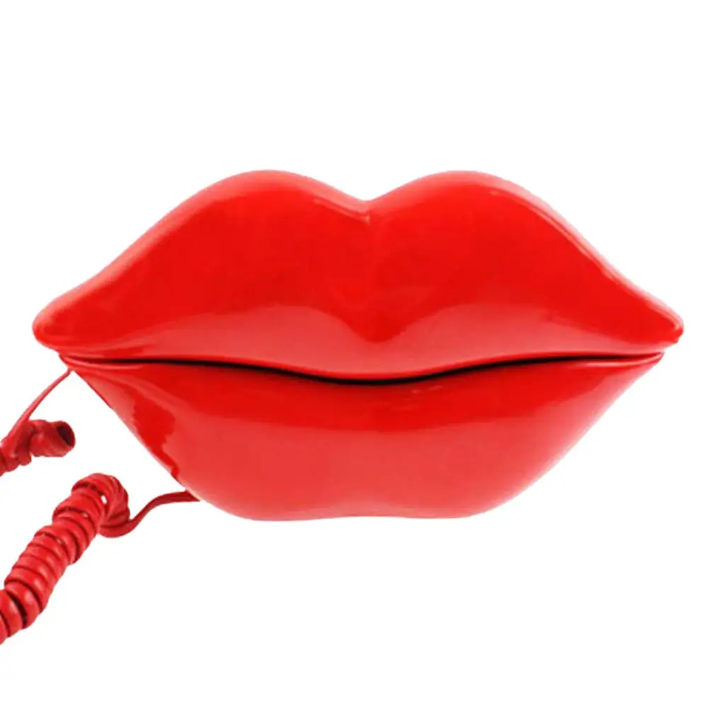 Lips telephone cute red mouth shape lip phone corded landline phones ...