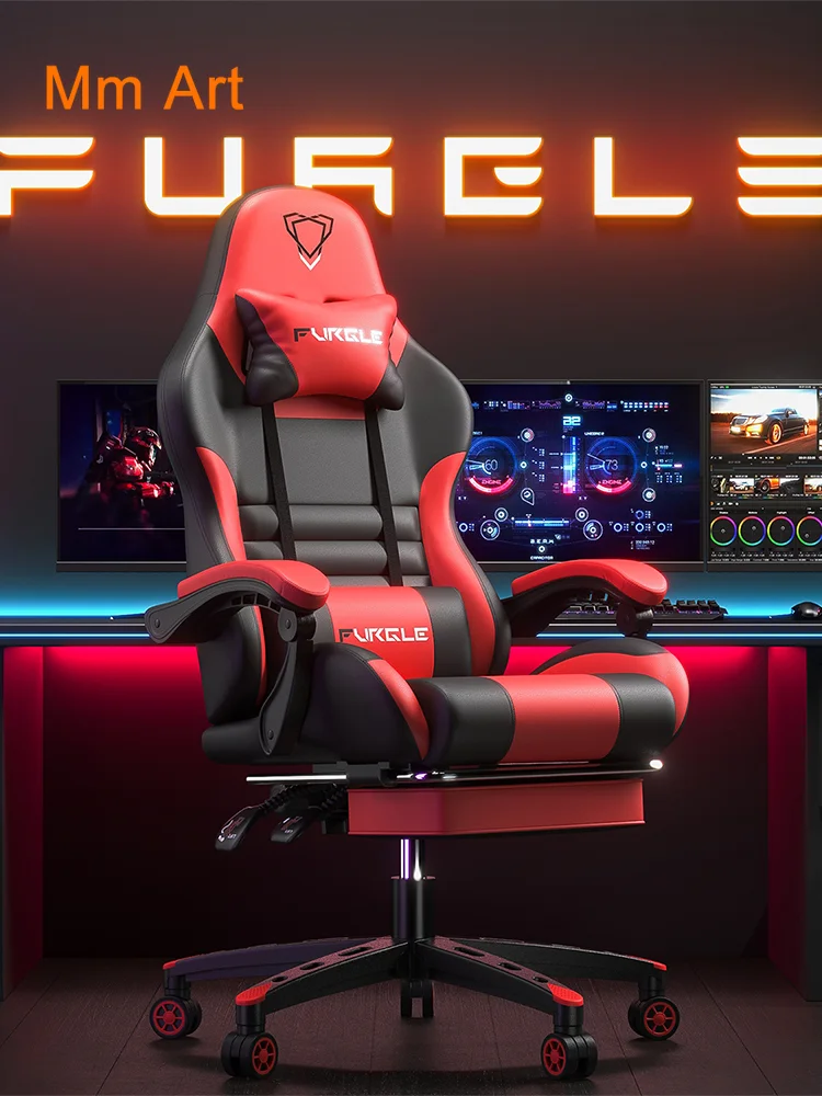 Furgle Silla de Gaming Pro para el hogar, taburete retráctil de cuero ...