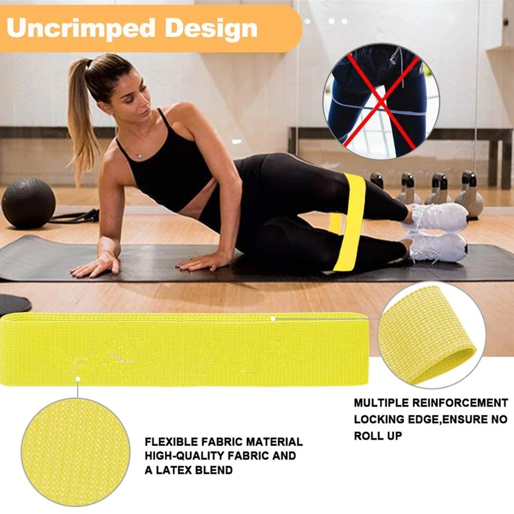 Resistance Exercise Fabric Set of 5 Non-Slip Bands - FitMed